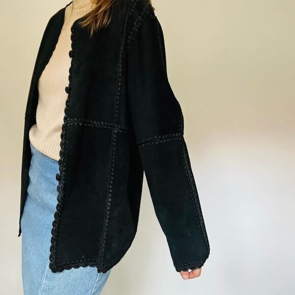 Linea by Louis Dell'Olio | Jackets & Coats | Linea Paneled Black Suede ...
